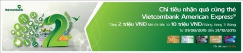 Chi tiêu nhận quà cùng thẻ Vietcombank American Express®
